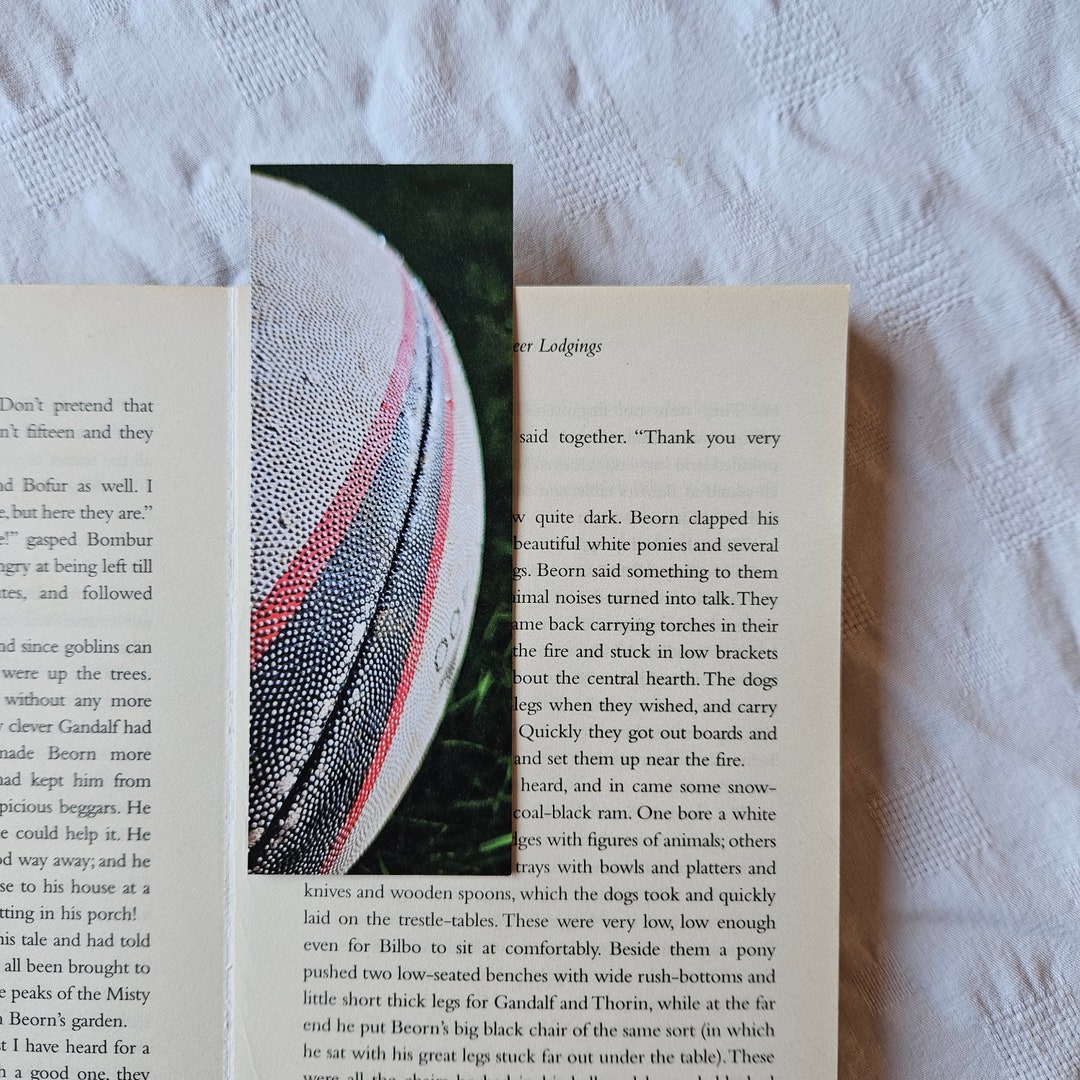 Plastic Free, Rugby Ball Close Up, Double-sided Sport Bookmark - Etsy