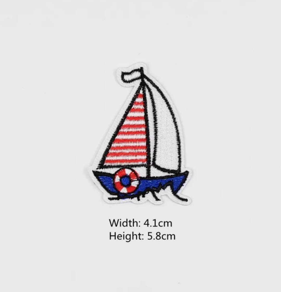 Sailboat Appliqué Patch Iron-on Marine - Etsy