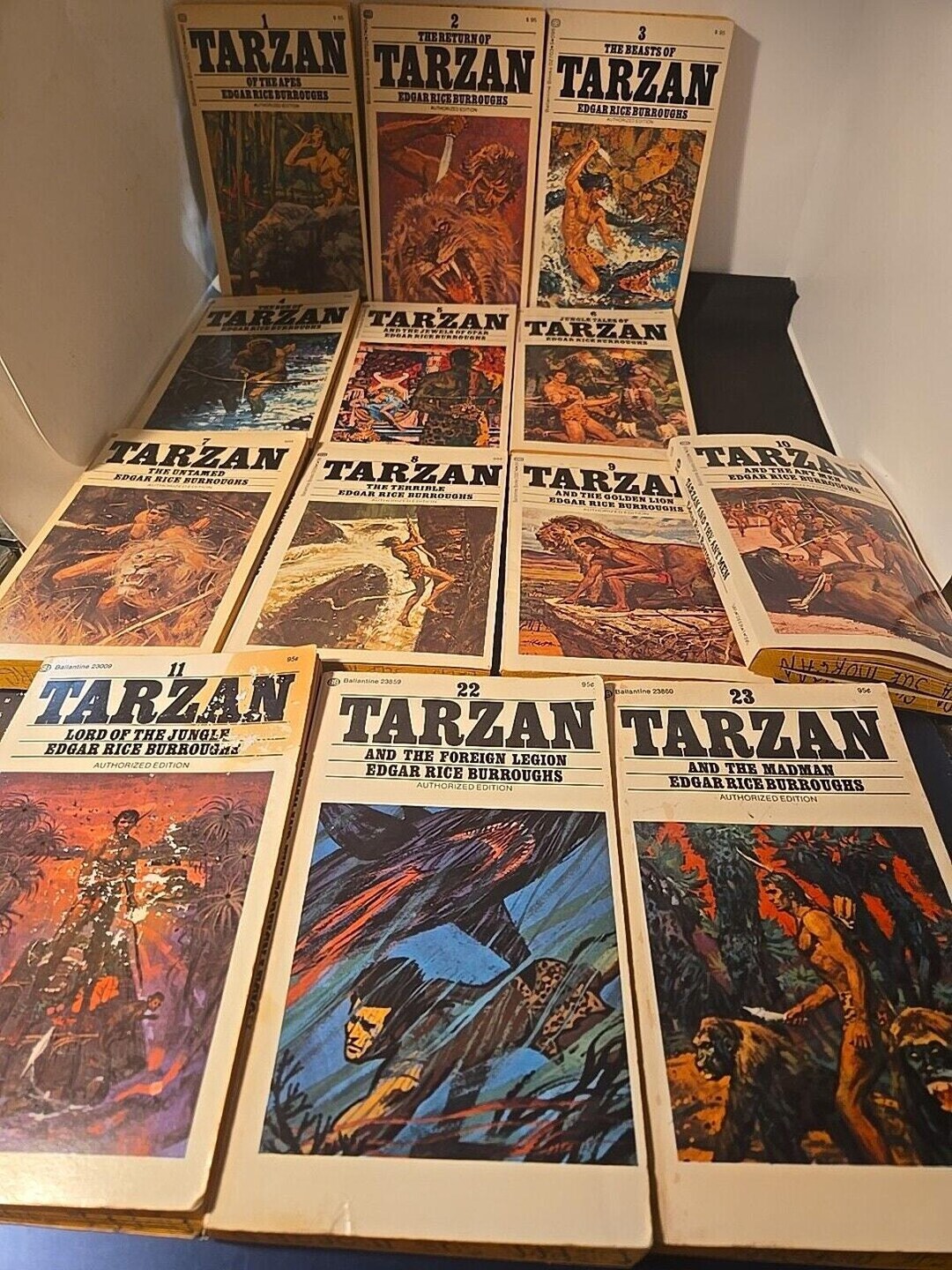 TARZAN of the Apes LOT 13 of 24 Vintage Books Edgar Rice Burroughs ...