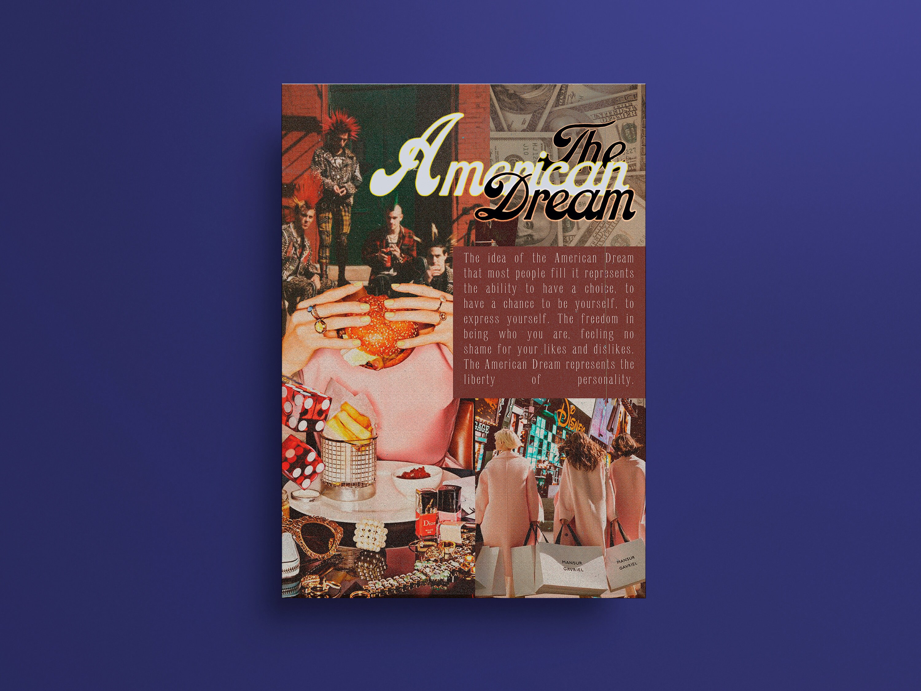 American Dream Poster Design Wall Poster Art Poster in Frame Decor ...