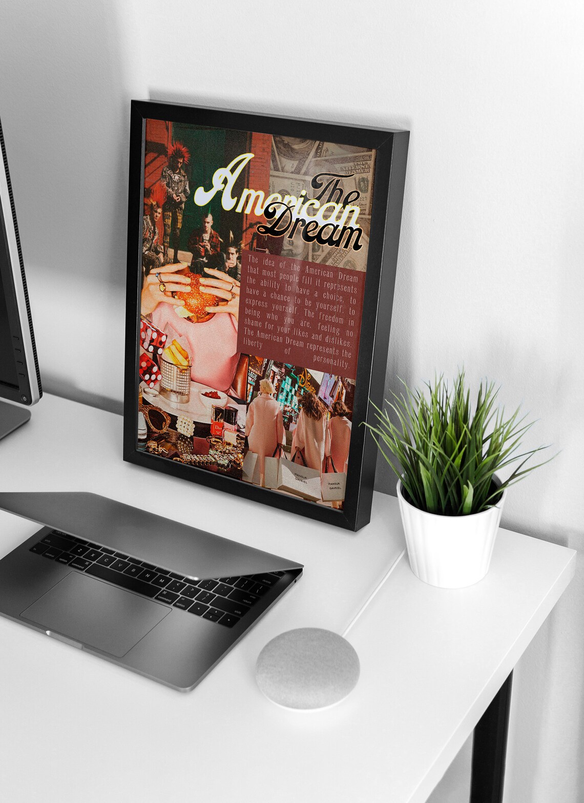 American Dream Poster Design Wall Poster Art Poster in Frame Decor ...