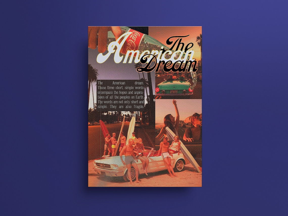 American Dream Poster Design Wall Poster Art Poster in - Etsy