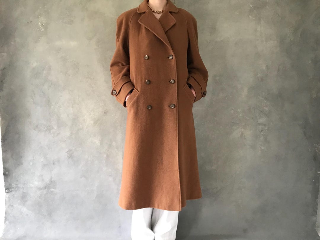 Vintage Camel Coat/classic Camel Coat/ Double Breasted Camel Coat ...