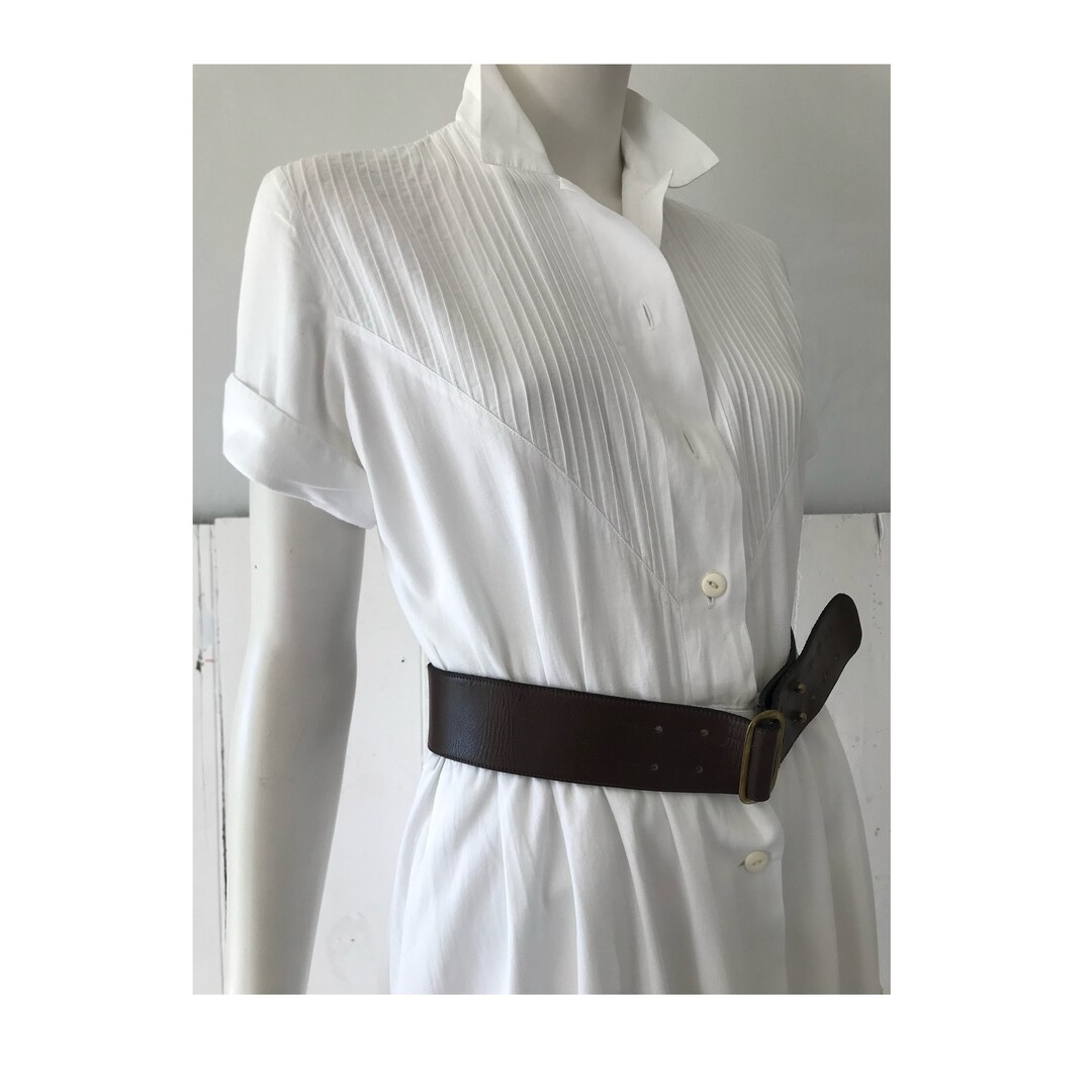 White Cotton 1950s Work Dress/ Vintage Work Dress /vintage Workwear - Etsy
