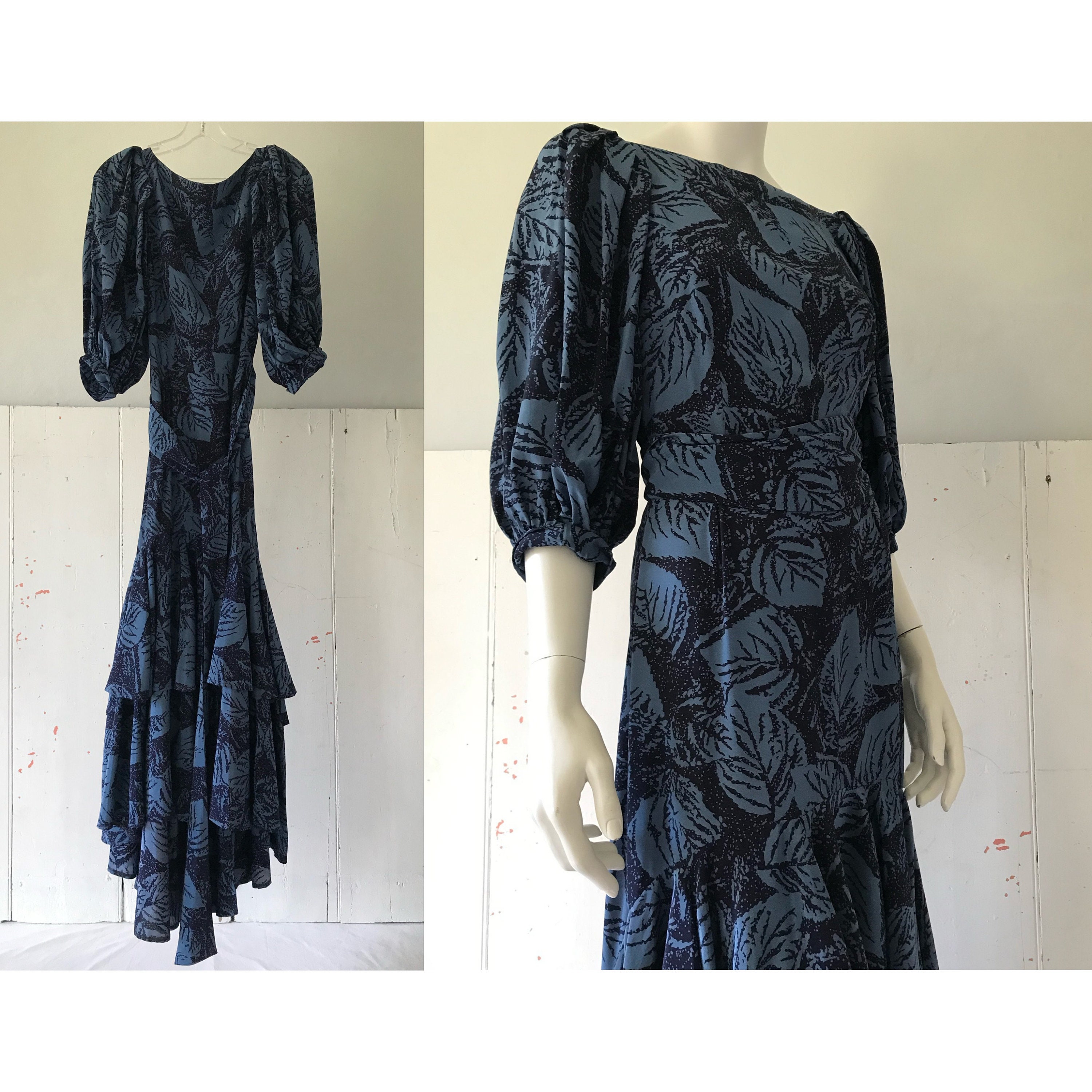 Vintage DROOPY & BROWNS Dress/ Vintage Gown/ Vintage Fishtail - Etsy