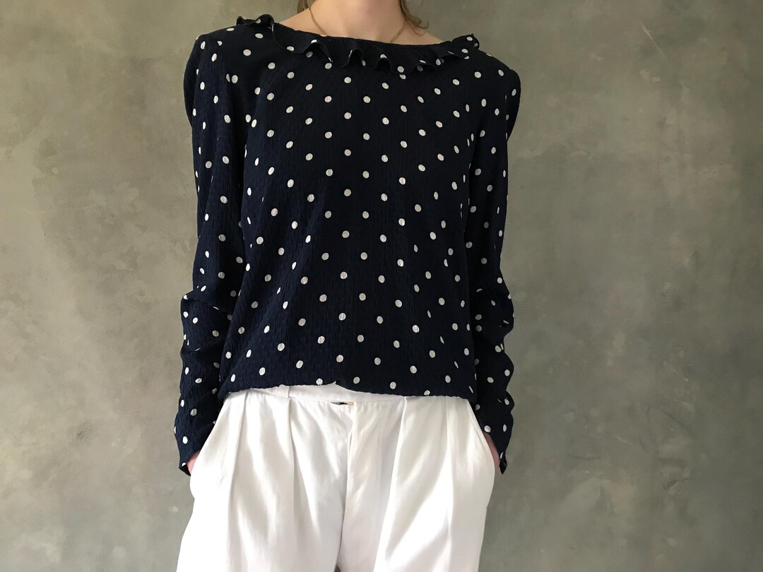 Vintage VALENTINO Polka Dot Silk Blouse/spotty Silk Blouse by Valentino ...