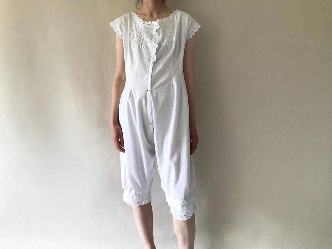 Antique White Cotton Bloomers/vintage Edwardian Bloomer Set/lace ...