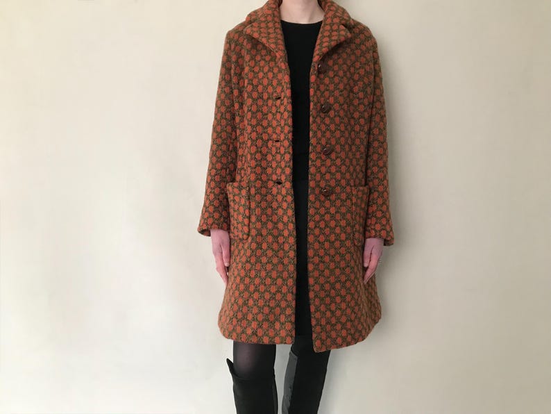 Vintage 1960s Welsh Tapestry Wool Coat/1960s Honeycomb Tweed Coat ...