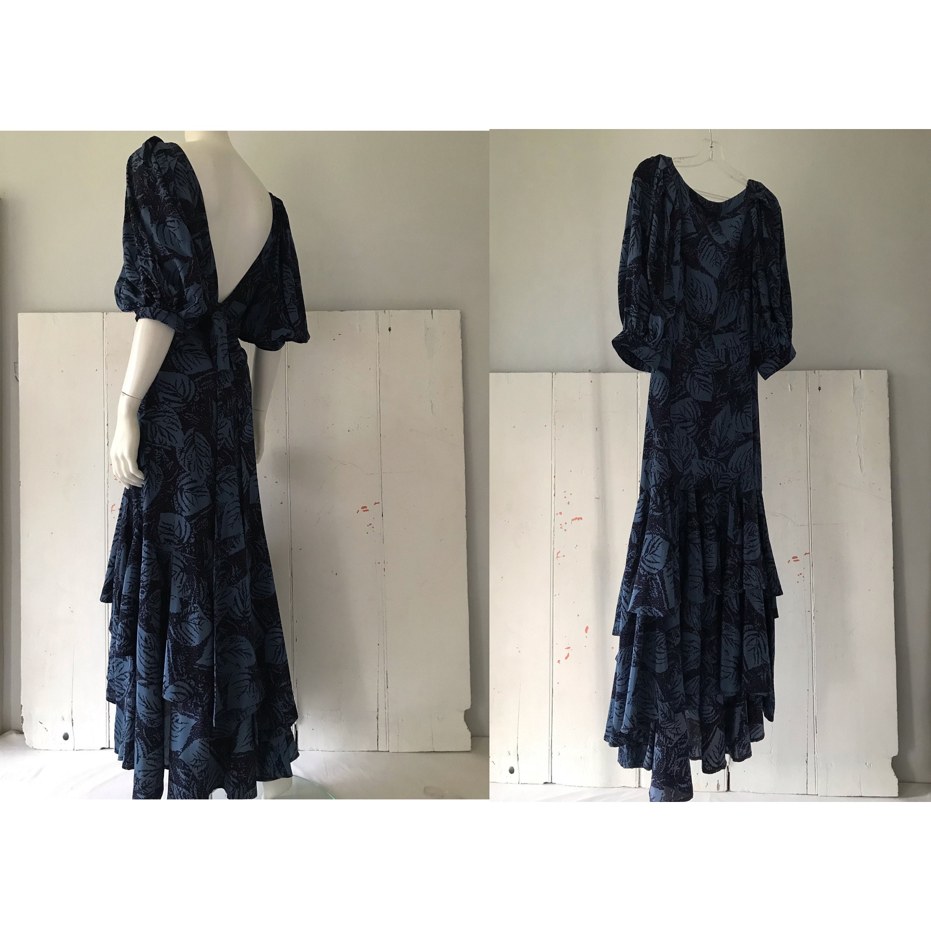 Vintage DROOPY & BROWNS Dress/ Vintage Gown/ Vintage Fishtail - Etsy