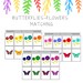 Printable Matching Game - Butterfiles&flowers - Etsy