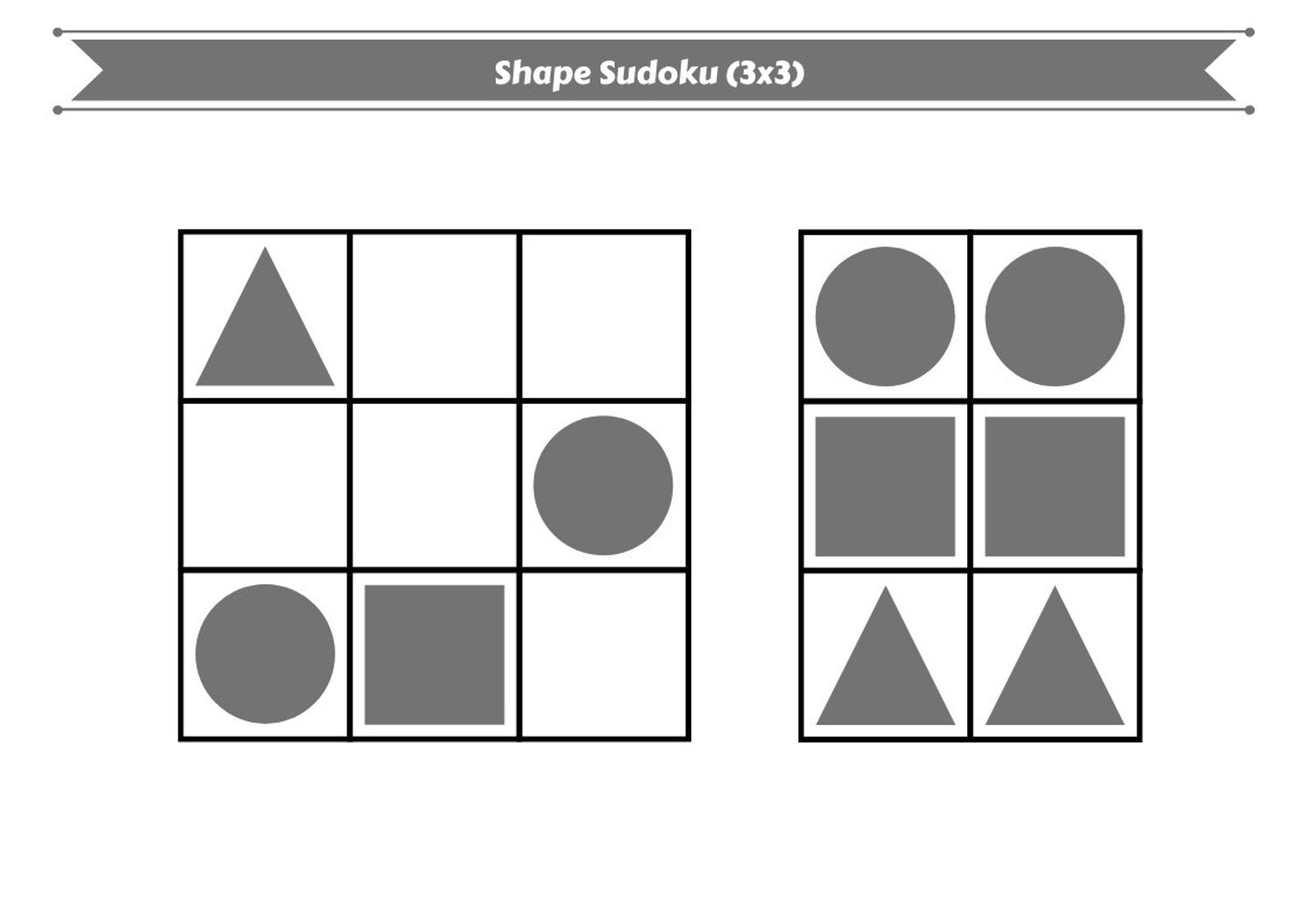 Printable Shape Sudoku Activities - Etsy