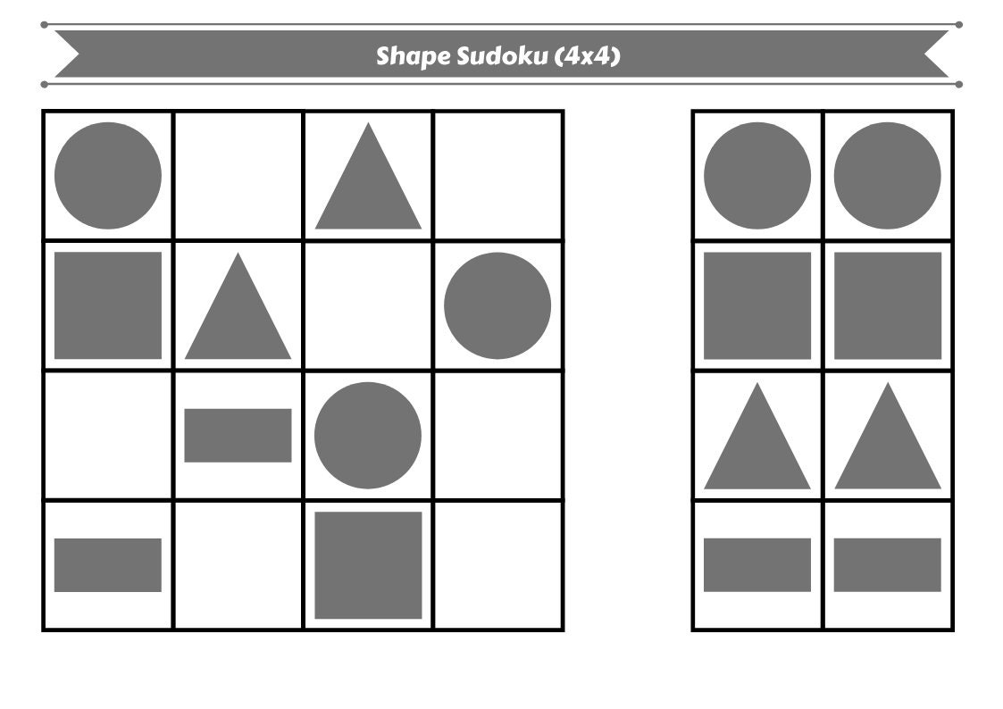 Printable Shape Sudoku Activities - Etsy