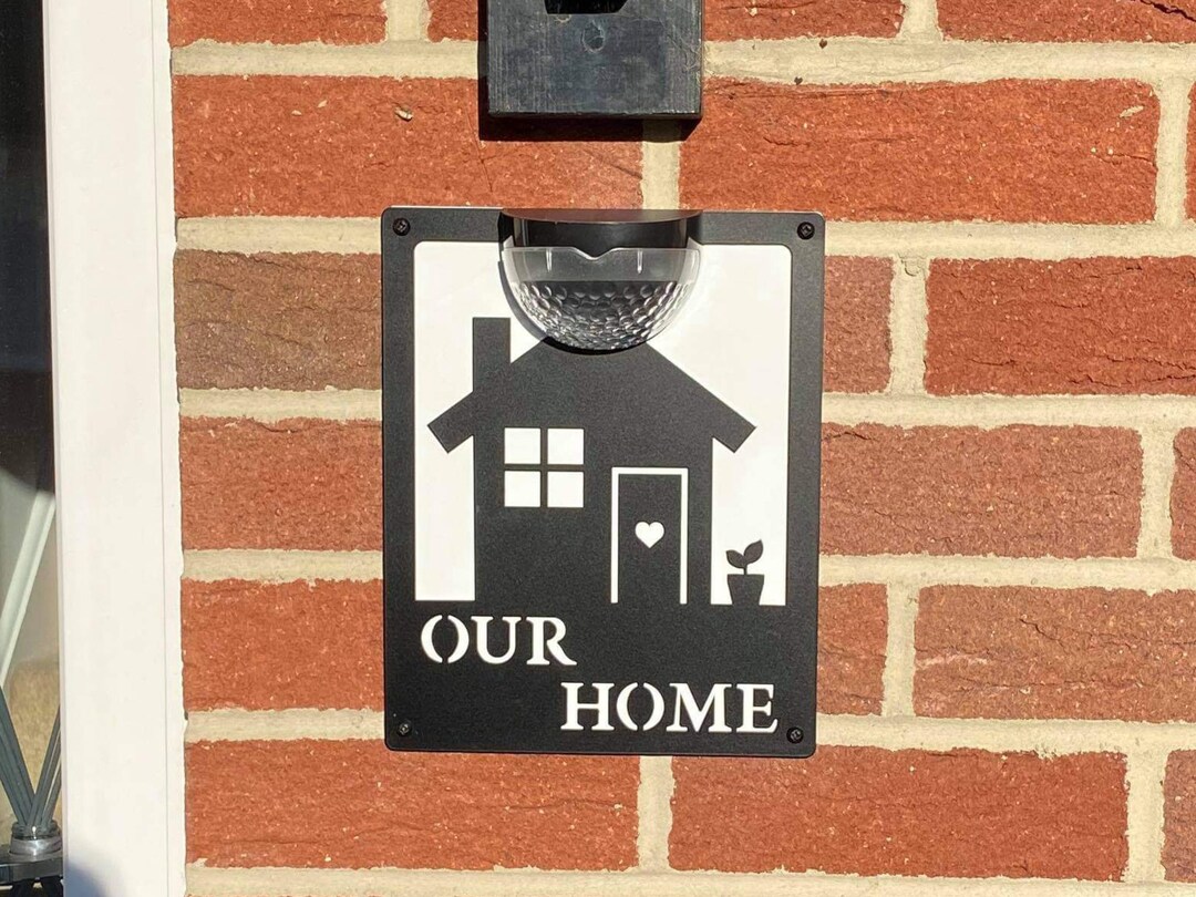 Our Home Solar Light Wall Plaque Garden Gift - Etsy Nederland