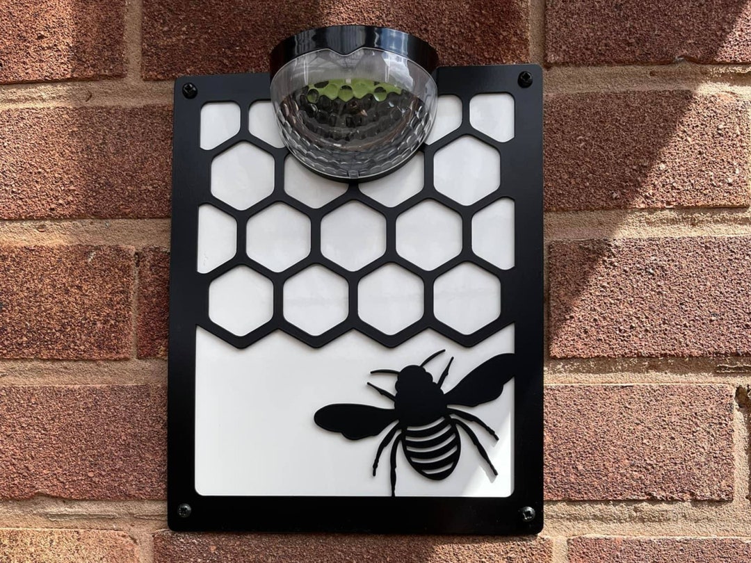 Beehive Solar Light Wall Plaque Garden Gift - Etsy