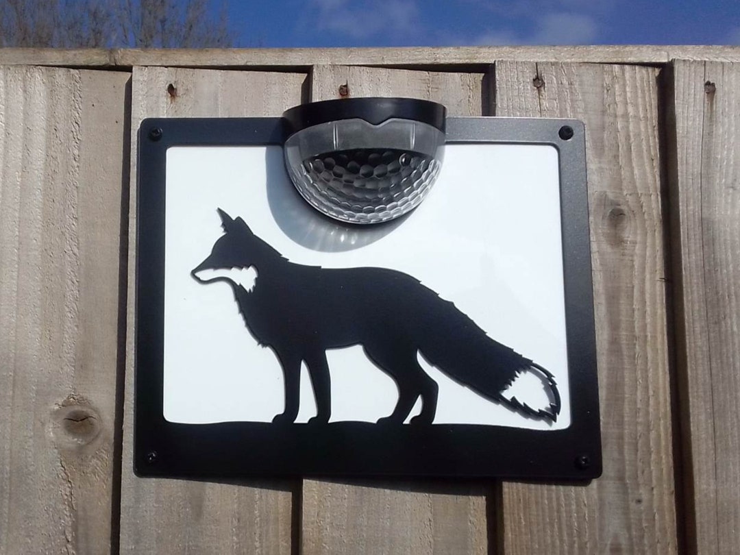 Fox Solar Light Wall Plaque - Garden Gift - Etsy UK