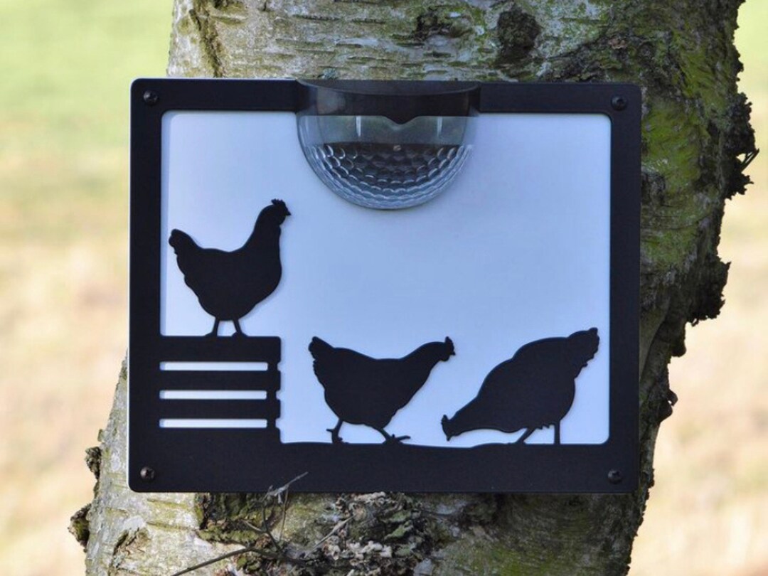 Chicken Solar Light Wall Plaque- Garden Gift - Etsy UK