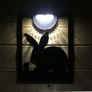 Rabbit Solar Light Wall Plaque - Garden Gift - Etsy UK