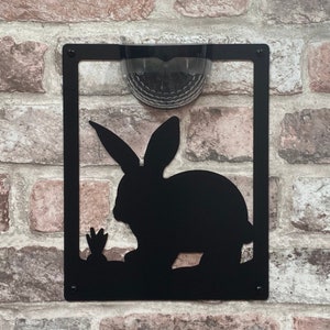Rabbit Solar Light Wall Plaque - Garden Gift - Etsy UK