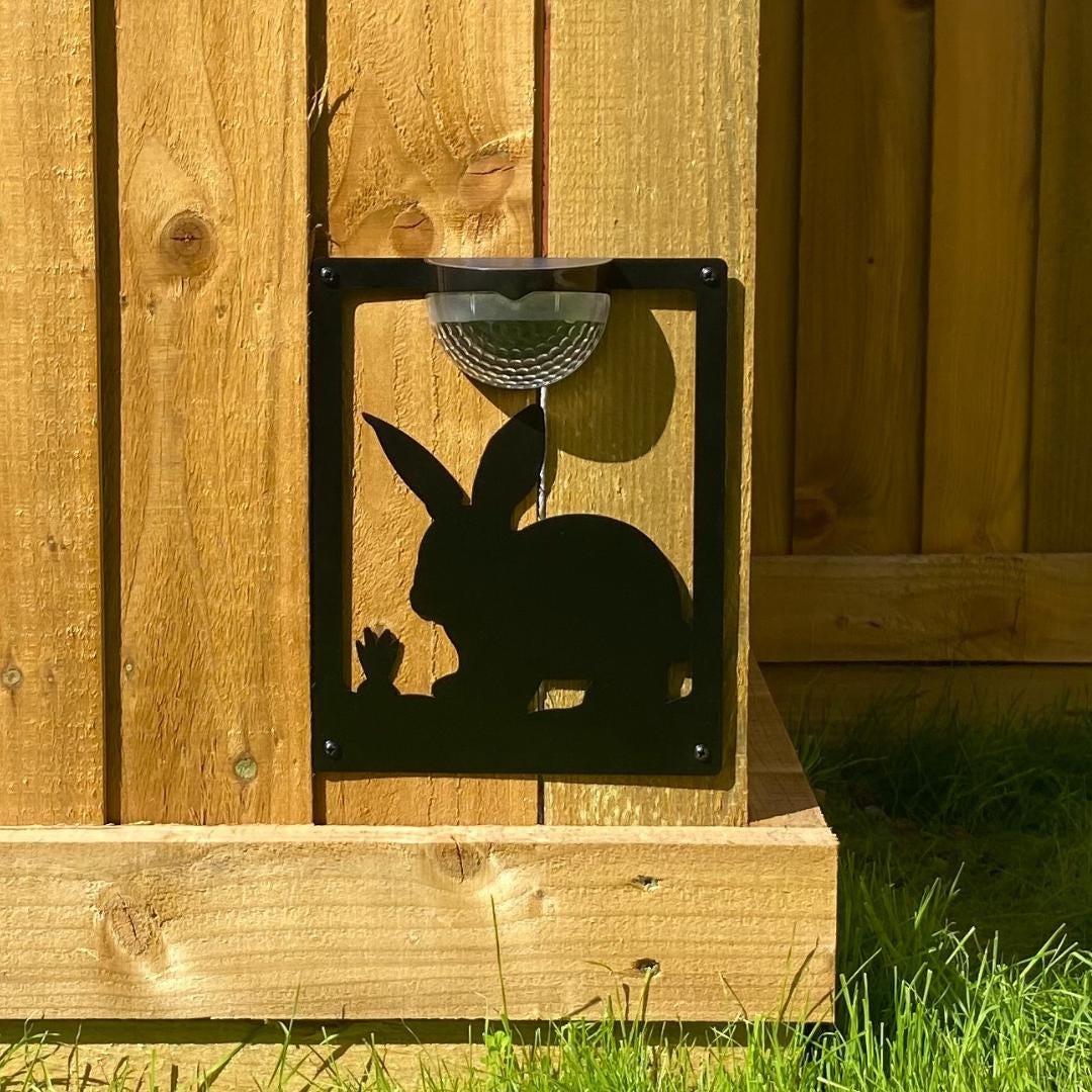 Rabbit Solar Light Wall Plaque - Garden Gift - Etsy UK