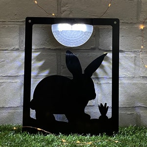 Rabbit Solar Light Wall Plaque - Garden Gift - Etsy UK
