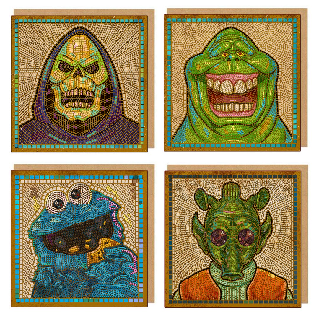 4x Pop Culture Mosaic Greetings Cards - Etsy