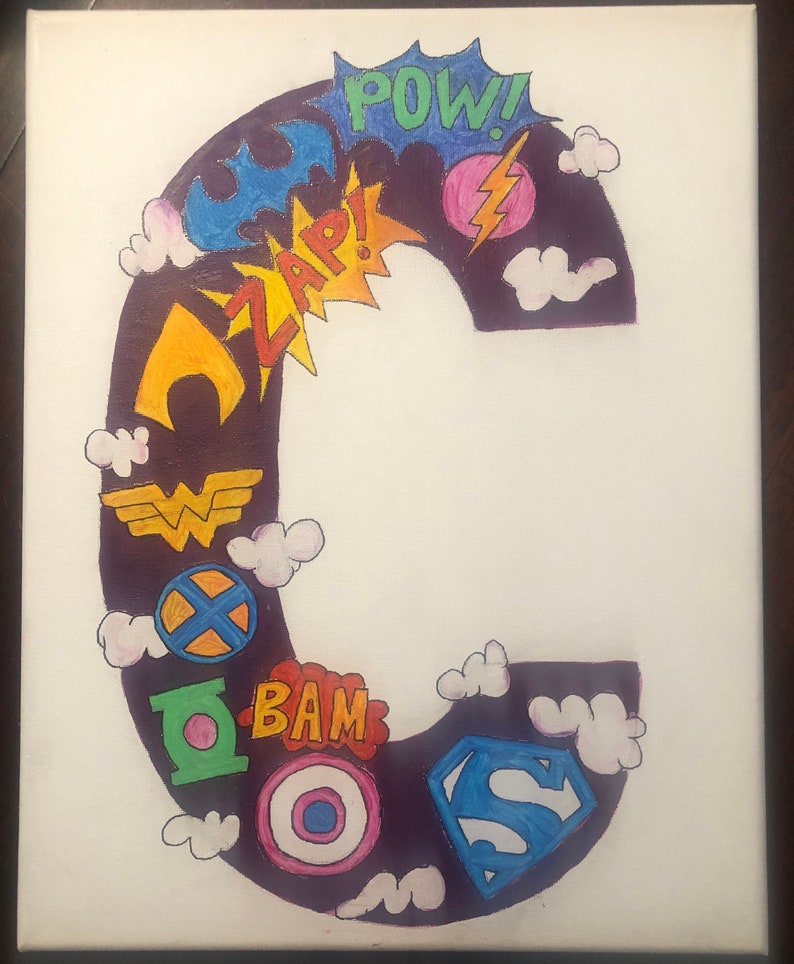 Custom Letter Art Painting, Personalized Letter, Personalized Gift ...