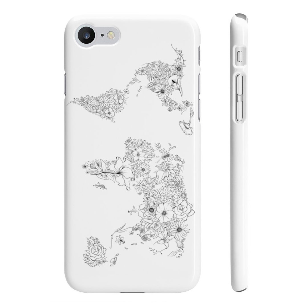 World Map Phone Case, Floral World Map Phone Case, Floral Map Phone ...