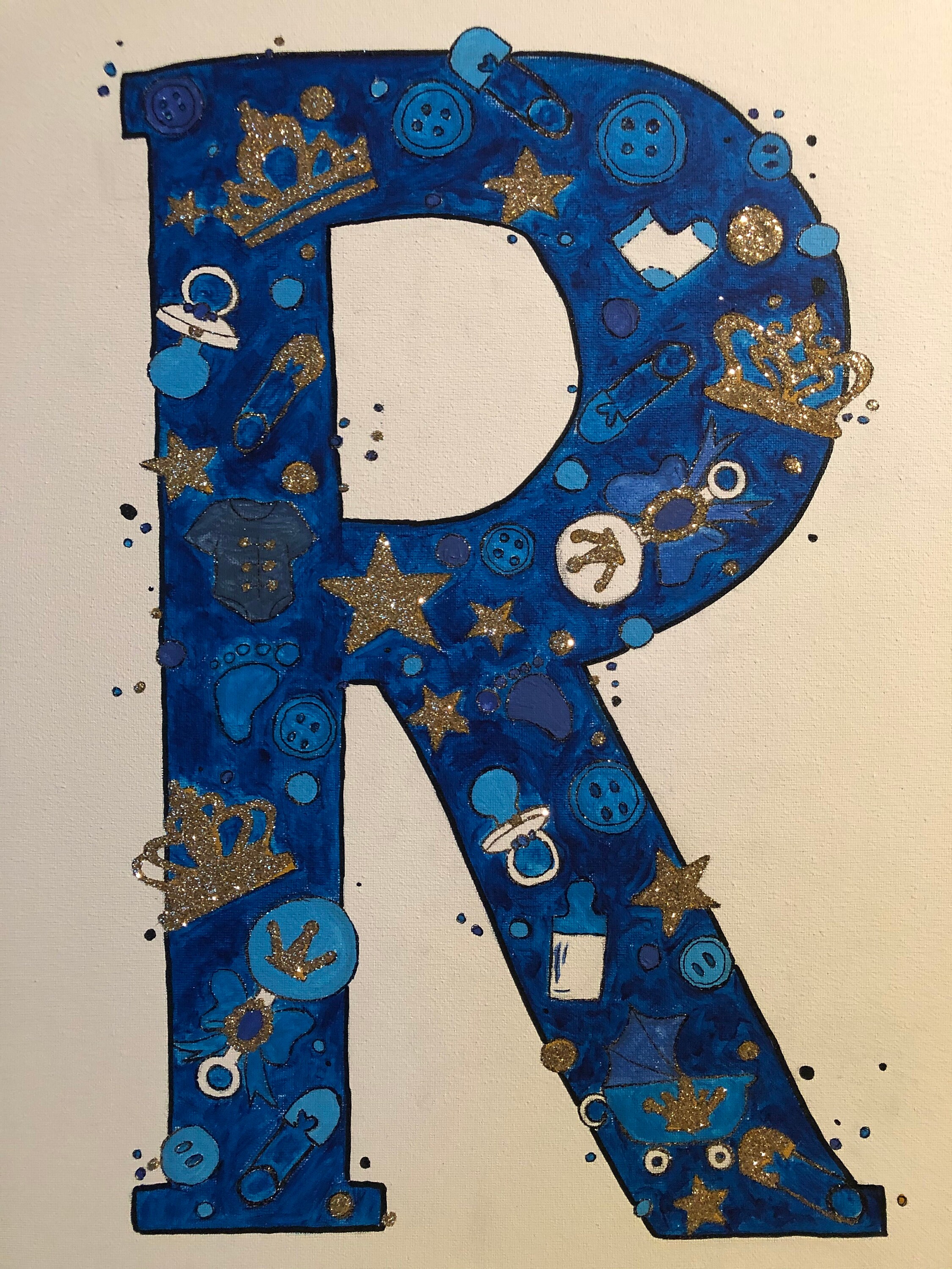 Custom Letter Art Painting, Personalized Letter, Personalized Gift ...