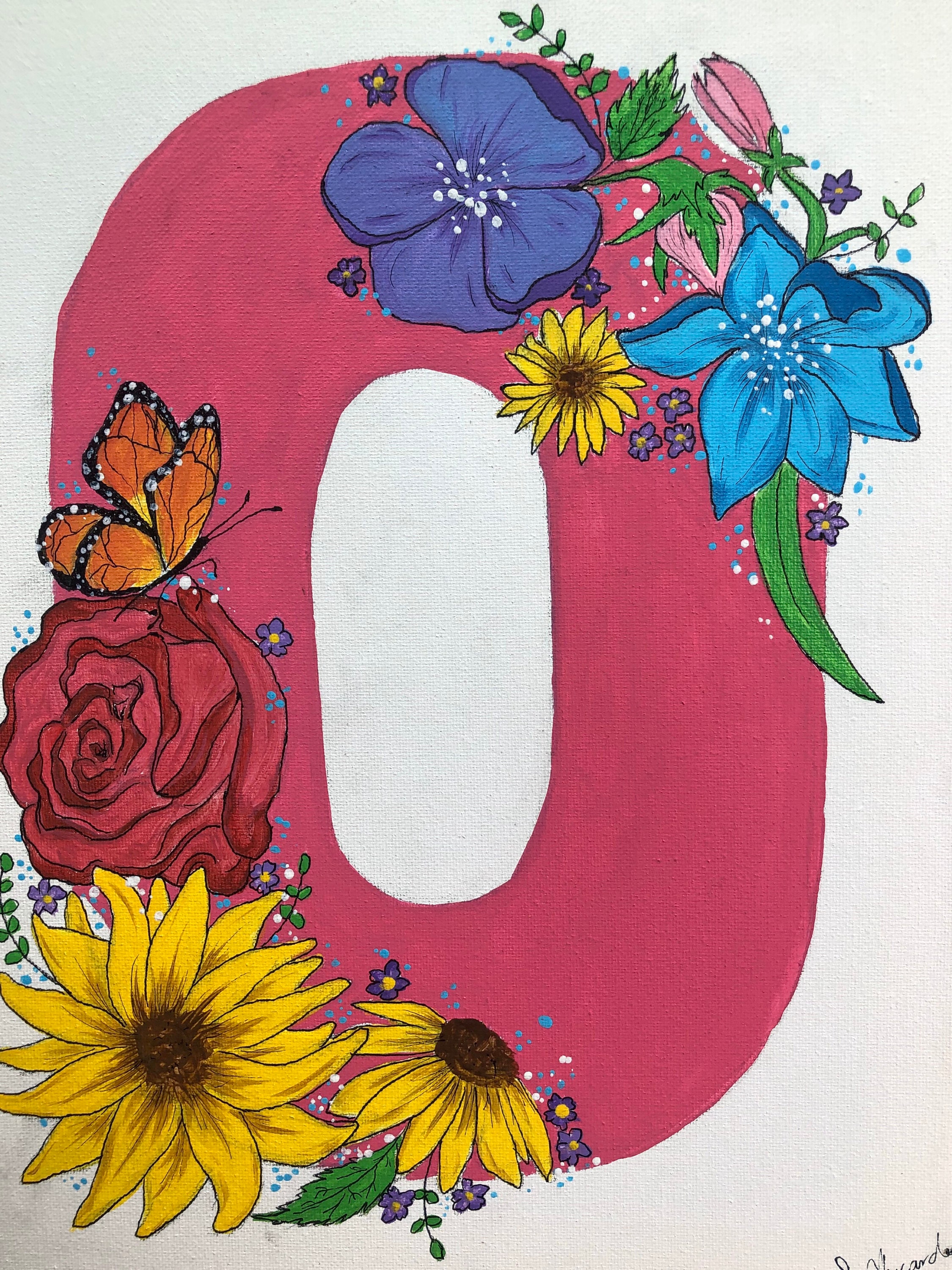 Custom Letter Art Painting, Personalized Letter, Personalized Gift ...