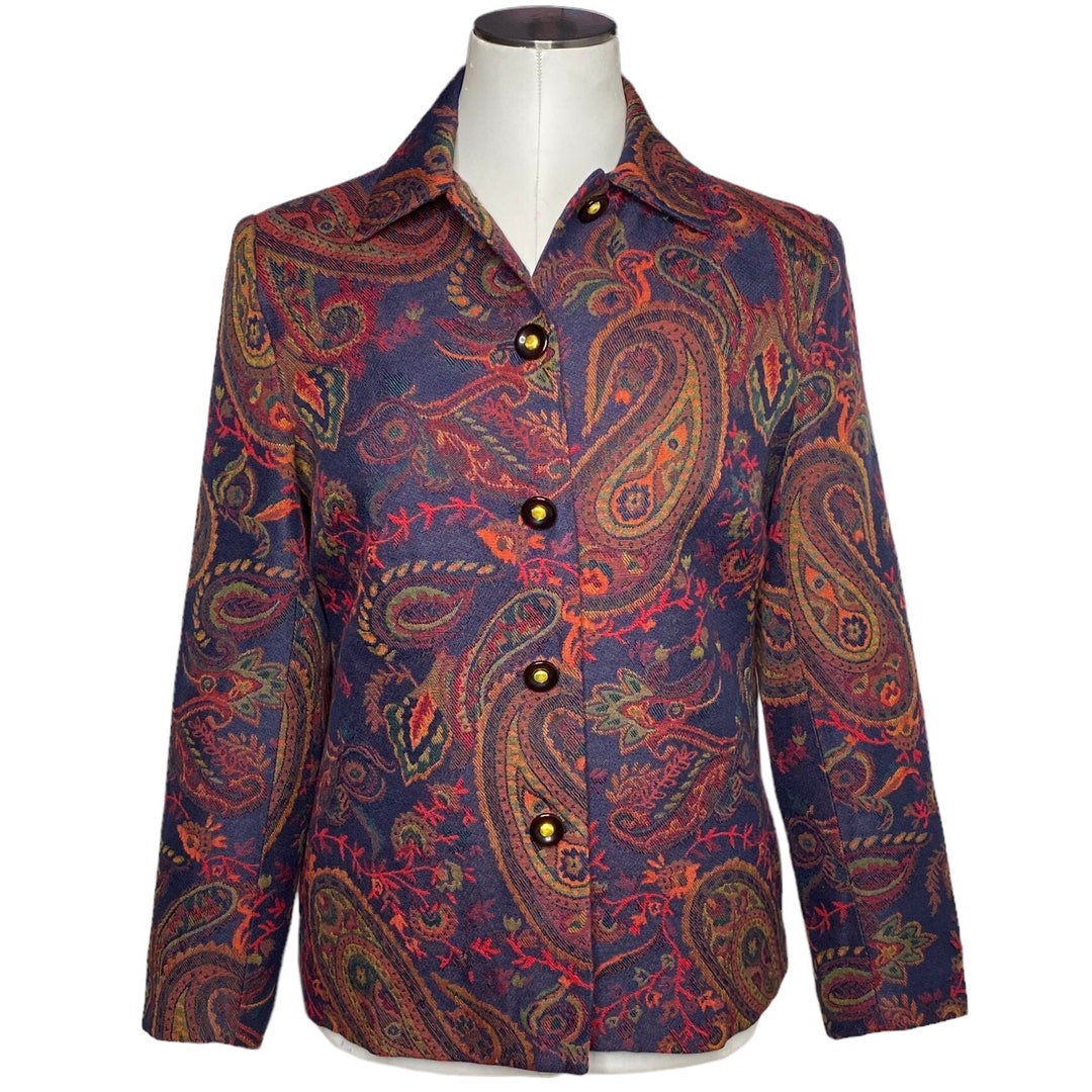 Vintage BFA Classics Paisley Tapestry Blazer Jacket - Etsy