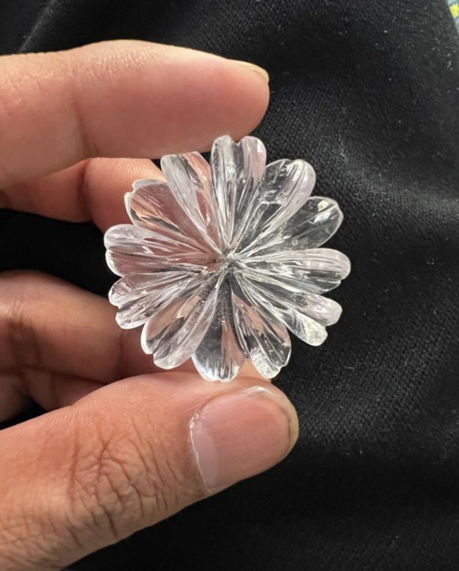 Rock Crystal Flower Carved, Gem Carving, Engraved Gem,gemstones,jewelry ...