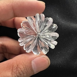 Rock Crystal Flower Carved, Gem Carving, Engraved Gem,gemstones,jewelry ...