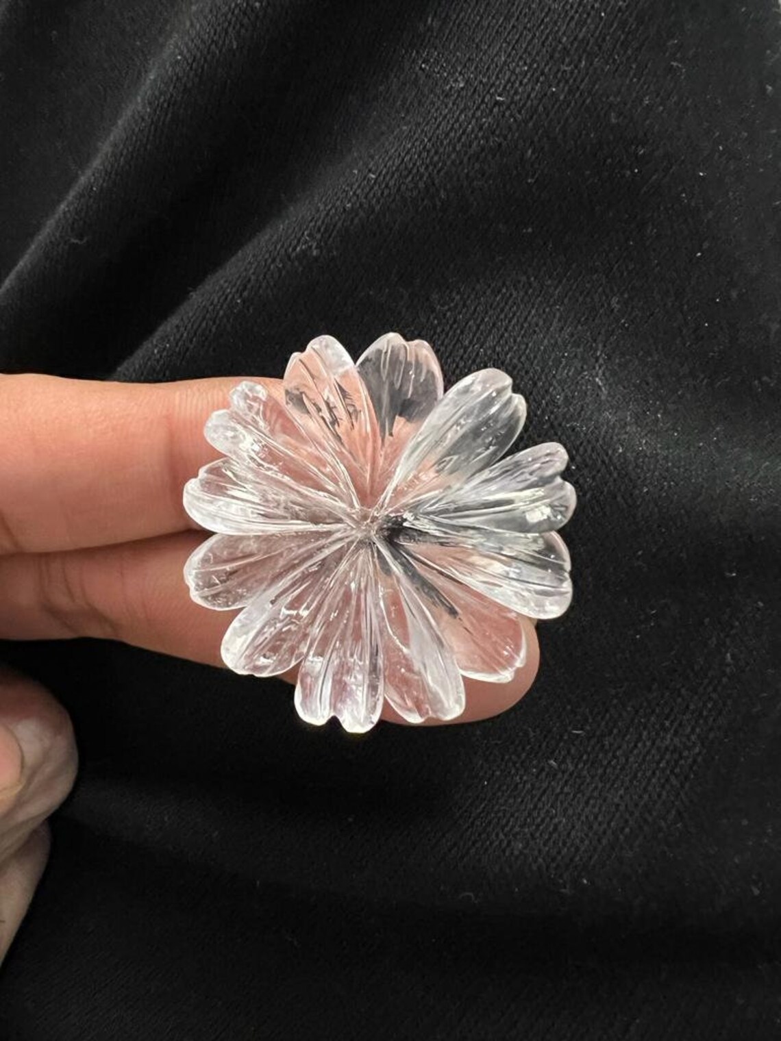 Rock Crystal Flower Carved, Gem Carving, Engraved Gem,gemstones,jewelry ...