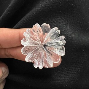 Rock Crystal Flower Carved, Gem Carving, Engraved Gem,gemstones,jewelry ...