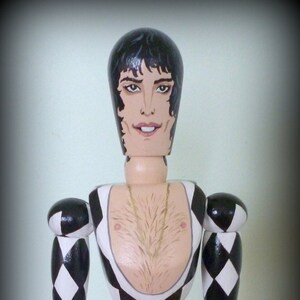 Freddie Mercury Queen 12 Inch High Hand Painted Wooden Artist Mannequin ...