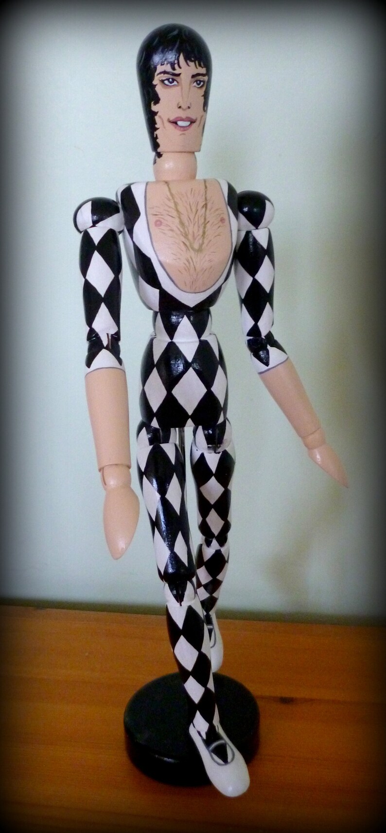 Freddie Mercury Queen 12 Inch High Hand Painted Wooden Artist Mannequin ...