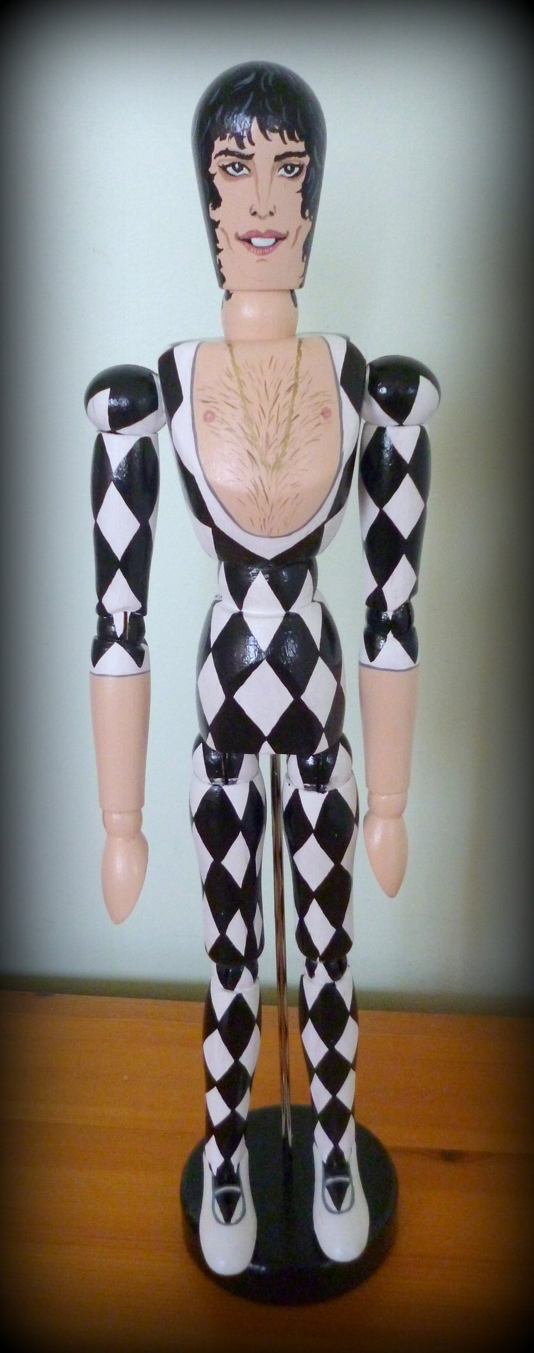 Freddie Mercury Queen 12 Inch High Hand Painted Wooden Artist Mannequin ...