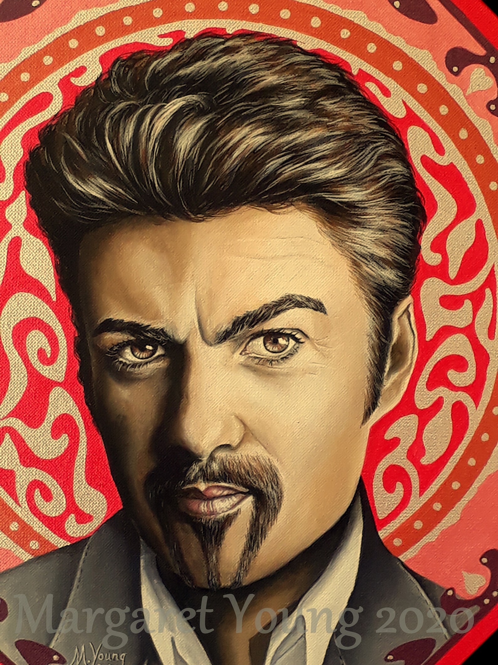 Original portrait painting of George Michael. Acrylic on | Etsy