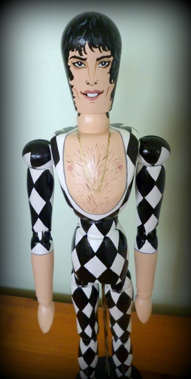 Freddie Mercury Queen 12 Inch High Hand Painted Wooden Artist Mannequin ...