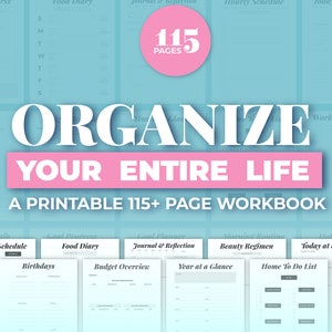 Organize Your Entire Life Workbook Printable Life Planner Year, Month ...