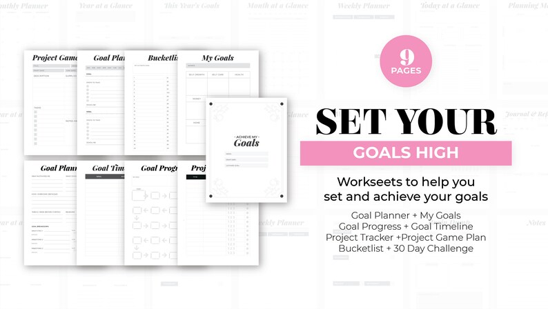 Set Goals and Crush Them Workbook | Printable Goal Planner, Habit ...