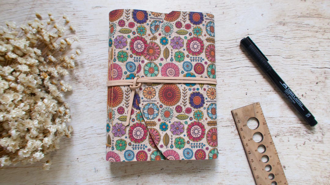Handmade B6 Size Notebook Made of Natural Cork With Printed Pattern ...