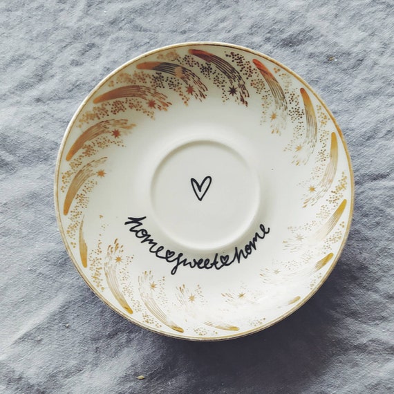 Wall Plate Upcycling Plate Wall Decoration Home Sweet Home - Etsy