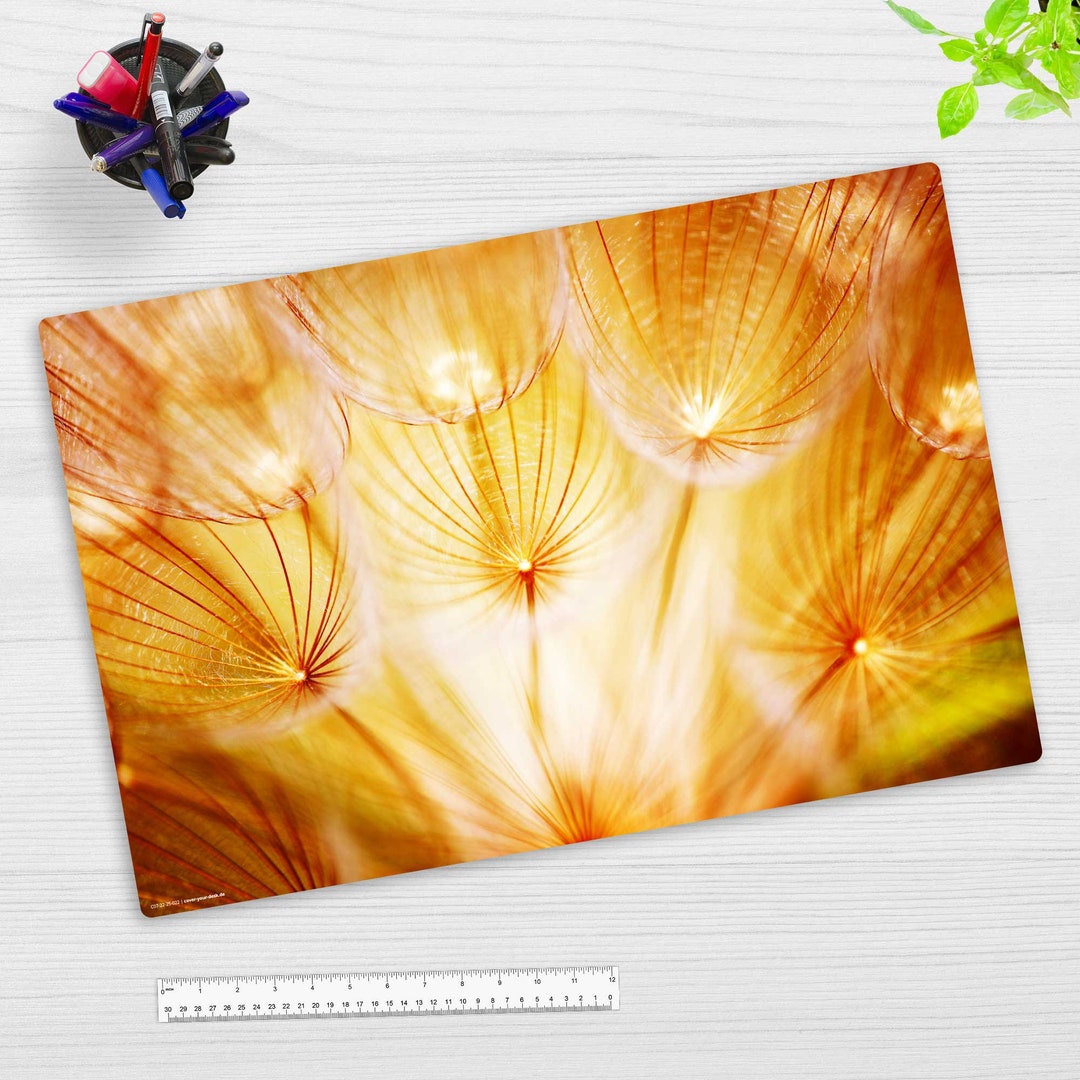 Washable Desk Pad - Dandelion in Sunshine - Made of Premium Vinyl ...