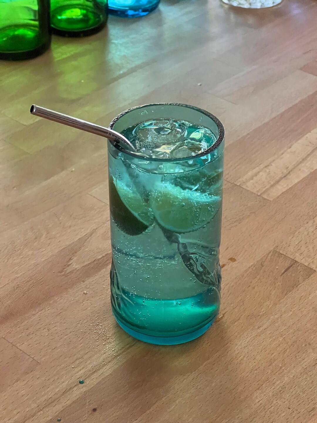 Set of 3 Glasses Made From Selters Water Bottles - Enchanting Blue With ...