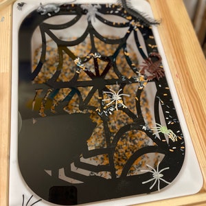 FLISAT Table Black Acrylic Spider Web Sensory Bin Insert - Etsy