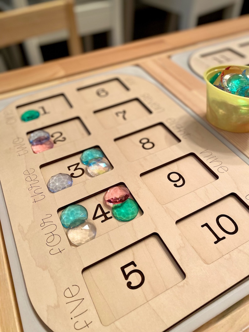 Wooden Counting Insert: Montessori Sensory Bin for IKEA FLISAT Table - Etsy