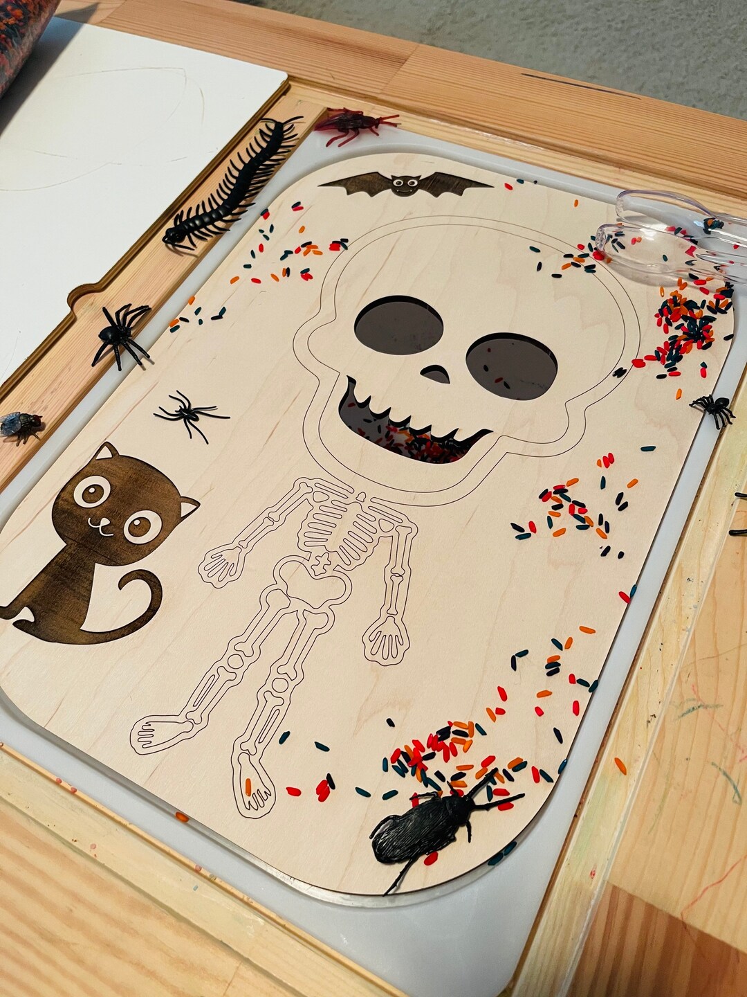 FLISAT Table Halloween Skeleton Bin Inserts Insert Wooden Insert IKEA ...