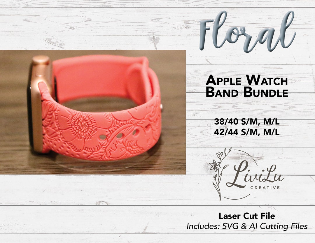Floral Watch Band Design SVG & AI Bundle: Laser Engrave File - Etsy