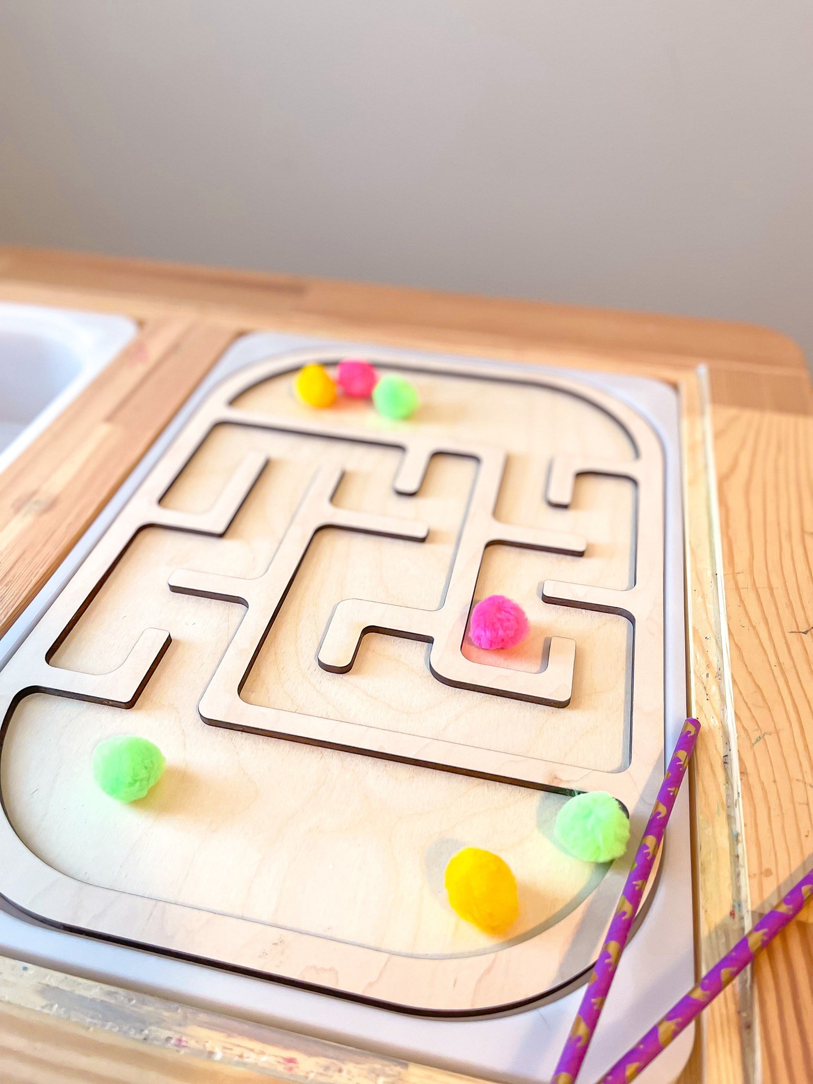 FLISAT Labyrinth Maze Wooden Insert - IKEA Trofast Sensory Bin - Etsy